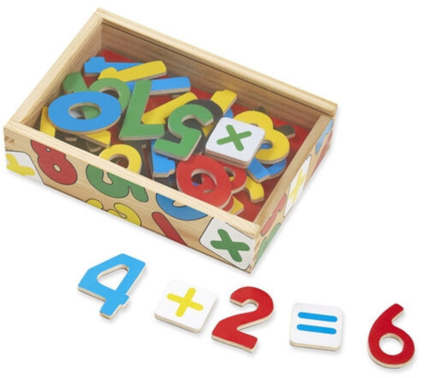 ‫melissa and doug - סט מספרים 0-20 וסימני חשבון מגנטיים מעץ 37 חלקים ...