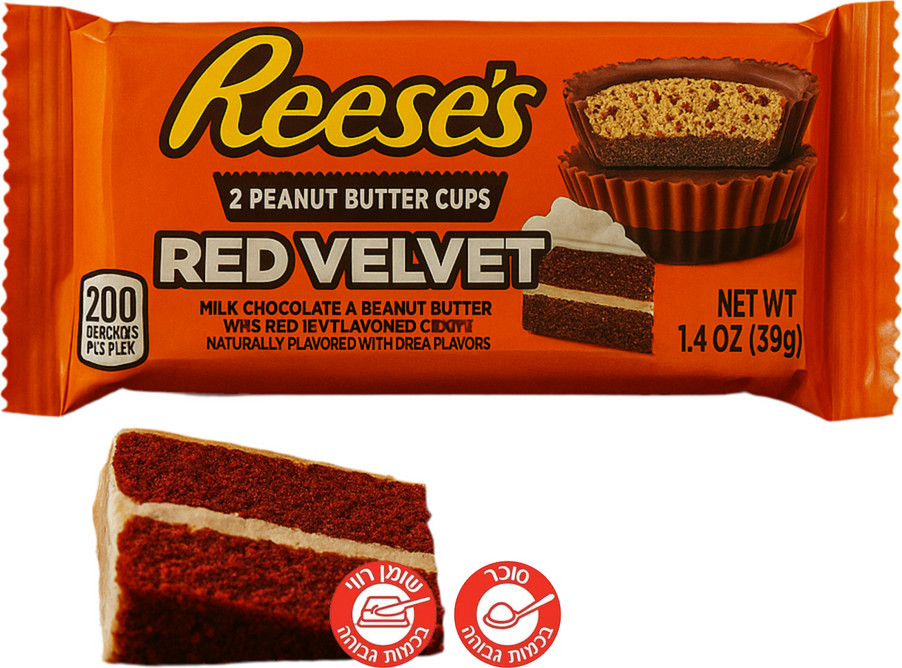 ‫ריסס - Reese’s Red Velvet ריסס בטעם רד וולוט חטיף בוטנים | סופר-פארם‬
