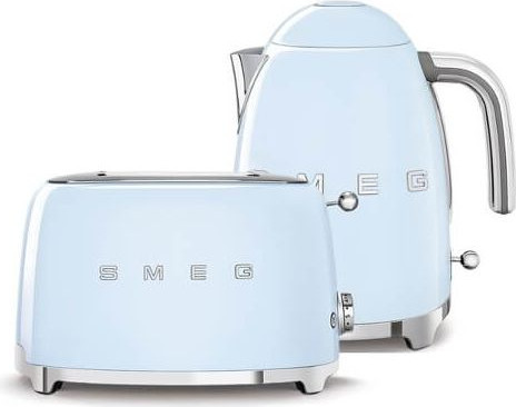 ‫Smeg - סט מצנם וקומקום מעוצב מסדרת הרטרו של סמג - צבע תכלת פסטל - דגם ...