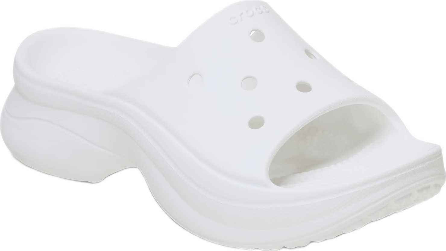 ‫Crocs - Crocs Bae Slide - כפכפי סלייד פלטפורמה קרוקס לנשים בצבע לבן ...
