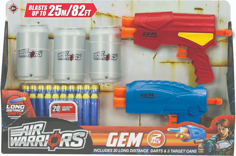 ‫AIRWARRIORS - זוג אקדחים עם פחית אימון דגם GEM | סופר-פארם‬
