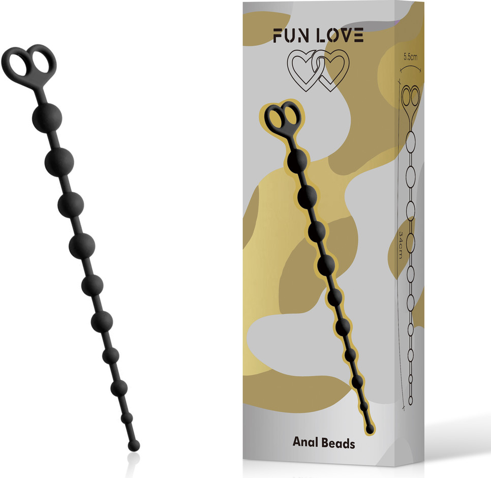 ‫FUN LOVE - Anal Beads | שרשרת חרוזים אנאליים רכה עם אחיזה נוחה לחדירה ...