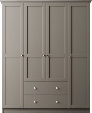 ‫Twins design - ארון בגדים 4 דלתות 2 מגירות ברוחב 140 ס"מ דגם סיד SIDE ...