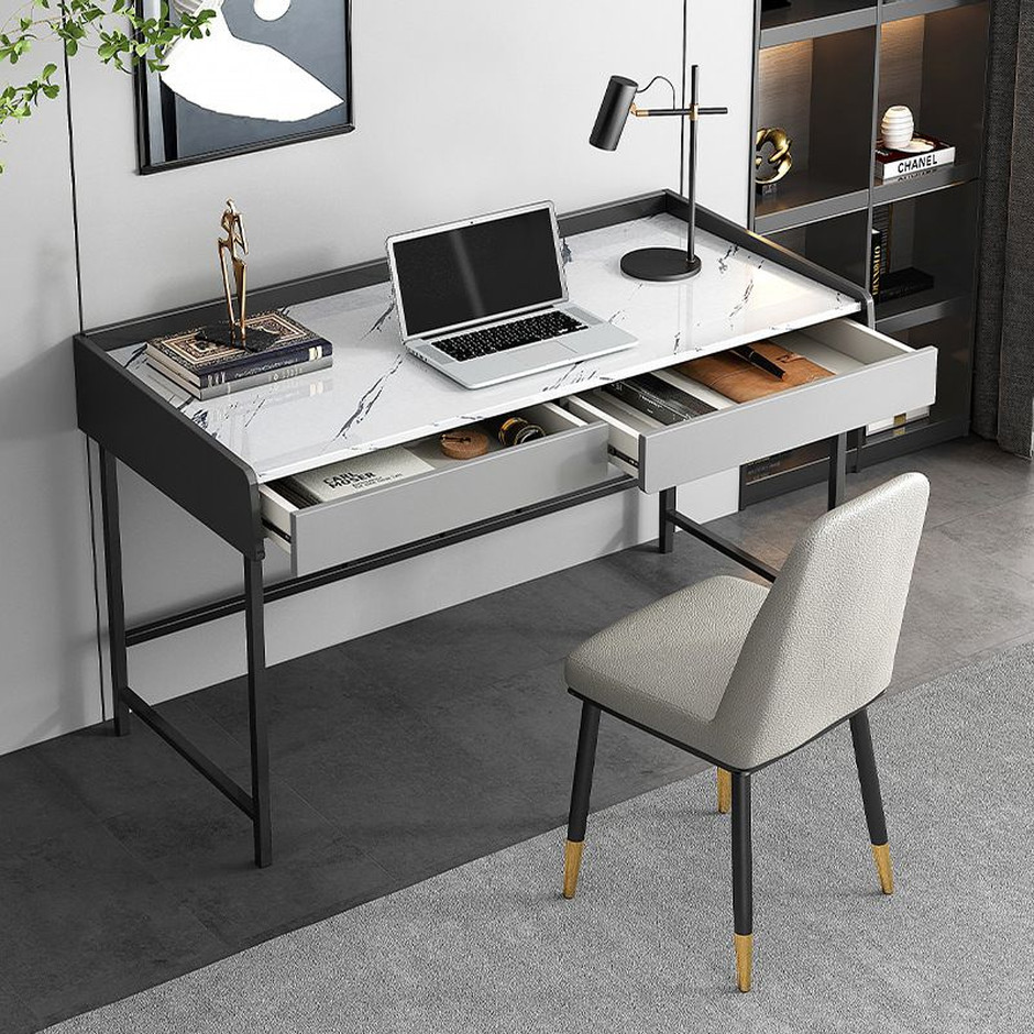 ‫Rosso Italy - שולחן מחשב קונסולה שידת כניסה רוחב 80 סמ עם מגירות דגם ...