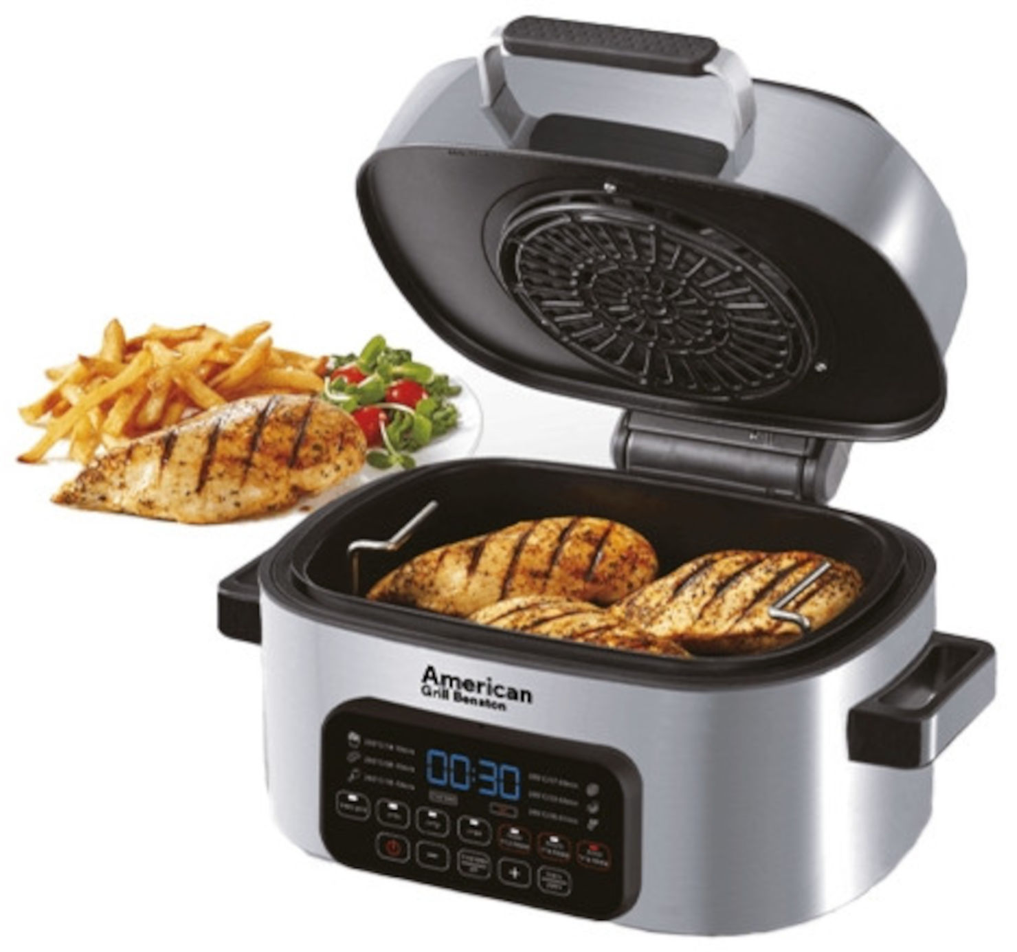 ‫Benaton - סיר גריל חשמלי AMERICAN GRILL BT-AG1B American Clean | סופר ...