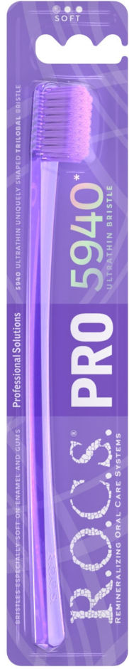 ‫Rocs - PRO 5940-מברשת שיניים עם סיבים רכים - ורוד | סופר-פארם‬