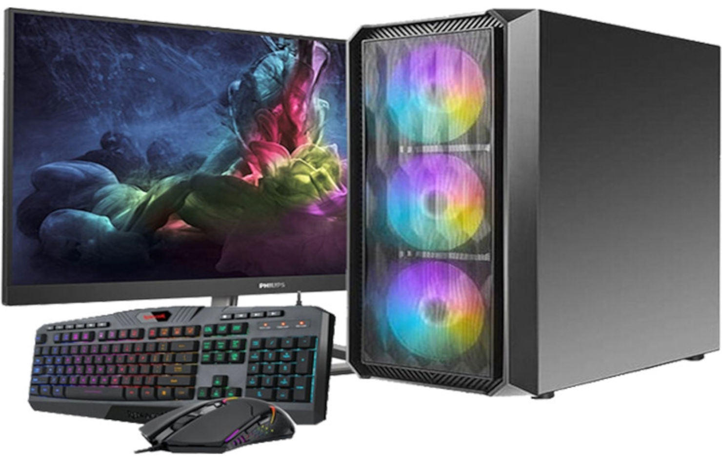 ‫Intel - מסך 27'' מקלדת ועכבר + i5-12400F / 16GB / 512SSD / Geforce ...