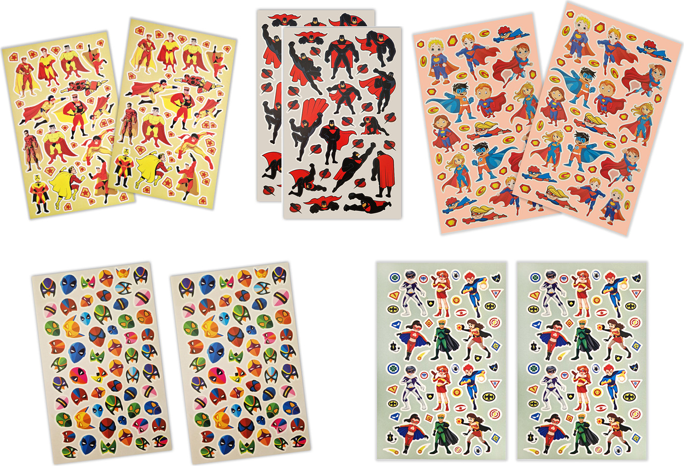 ‫Mokile - מארז מדבקות גיבורי על מצוירים – 10 דפים צבעוניים | סופר-פארם‬