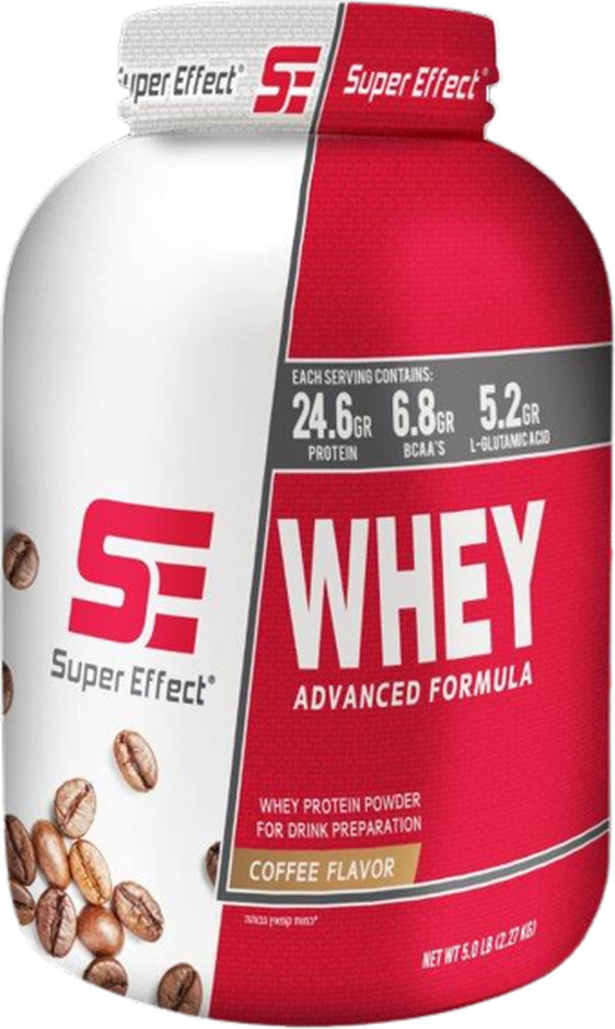 ‫Super Effect - אבקת חלבון 2.27 ק"ג - One Whey - קפה-ברזילאי | סופר-פארם‬