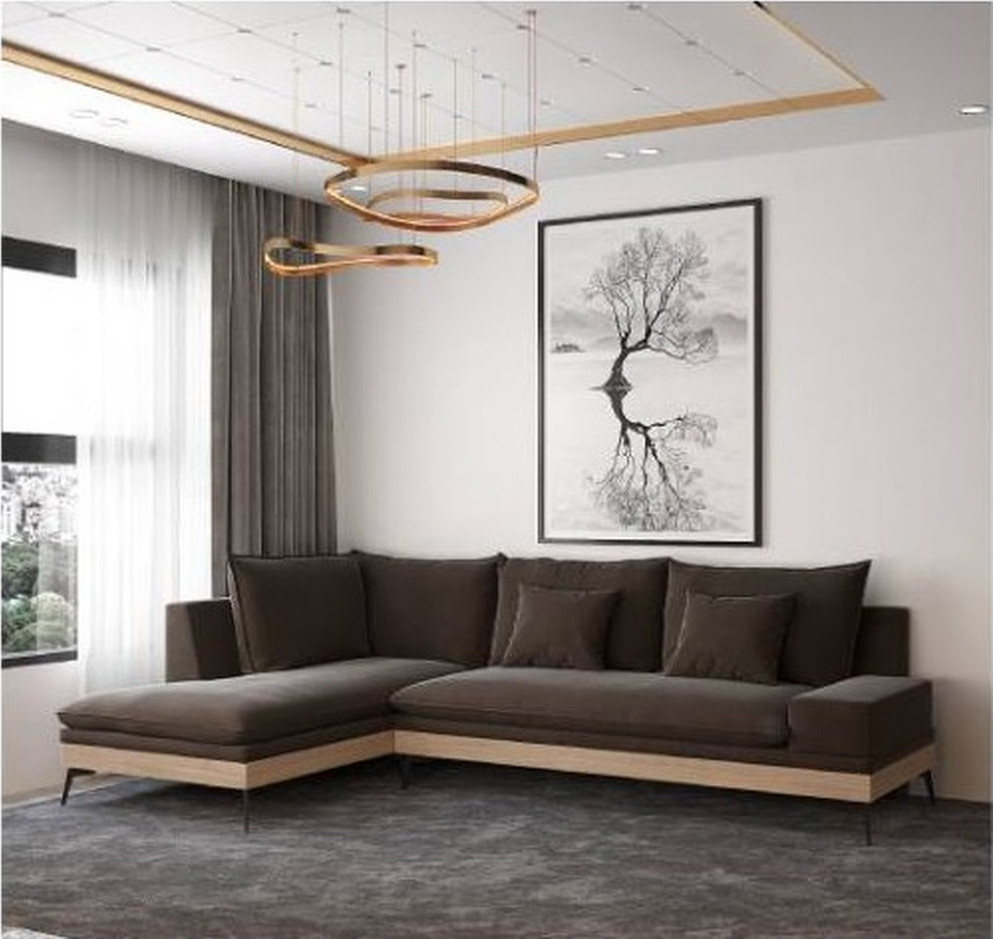 ‫RAM DESIGN - מערכת ישיבה פינתית 3 מטר מעוצבת ומפנקת במיוחד אביה חום רם ...