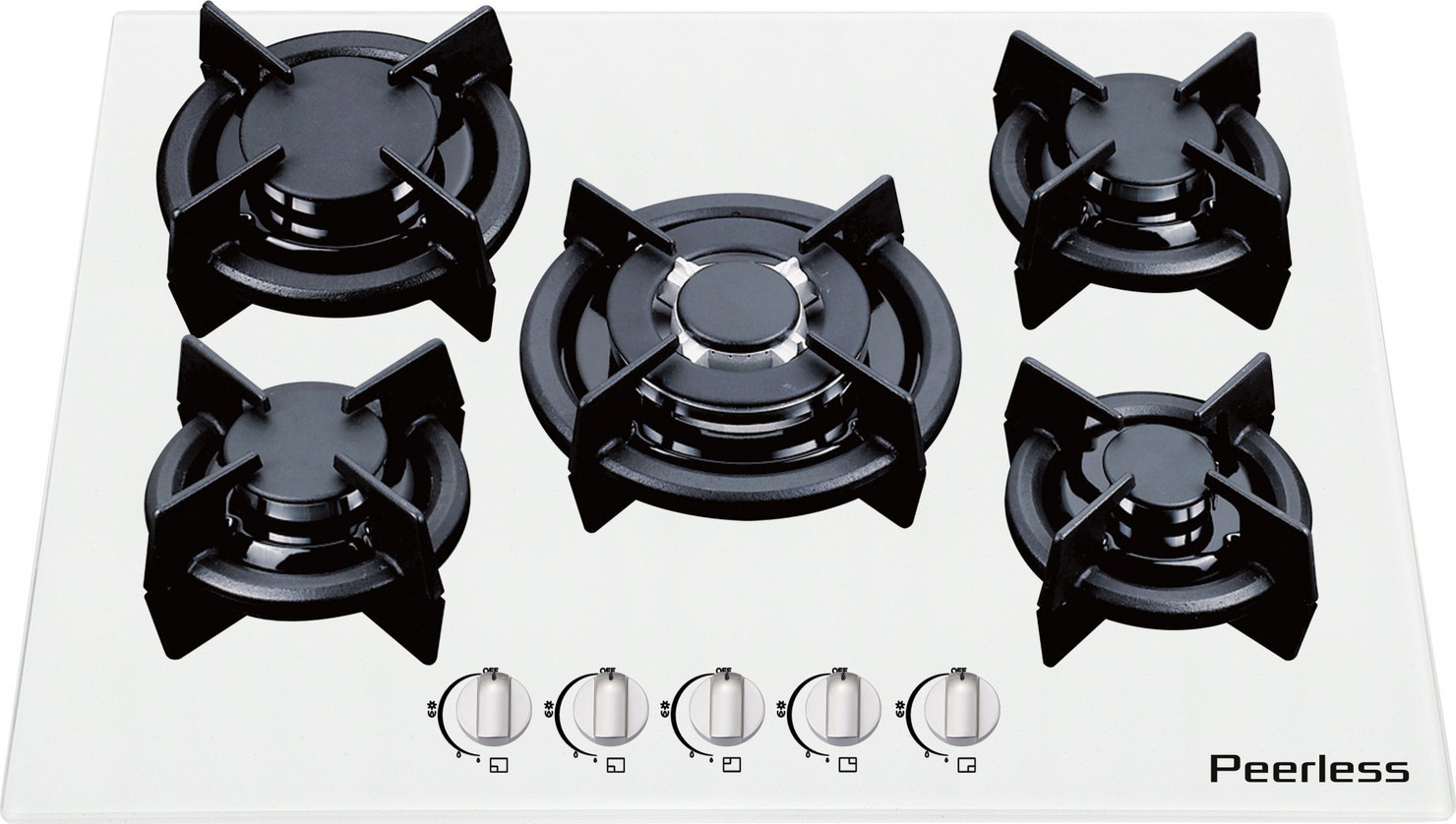 ‫Peerless - כיריים 5 להבות זכוכית לבנה ML-7030GW Peerless פירלס | סופר ...