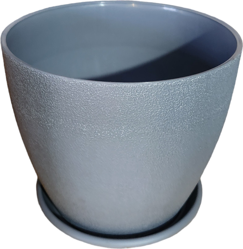 ‫Cortico - עציץ דמוי אבן קצר כולל תתתית קוטר 29.8 ס”מ אפור | סופר-פארם‬