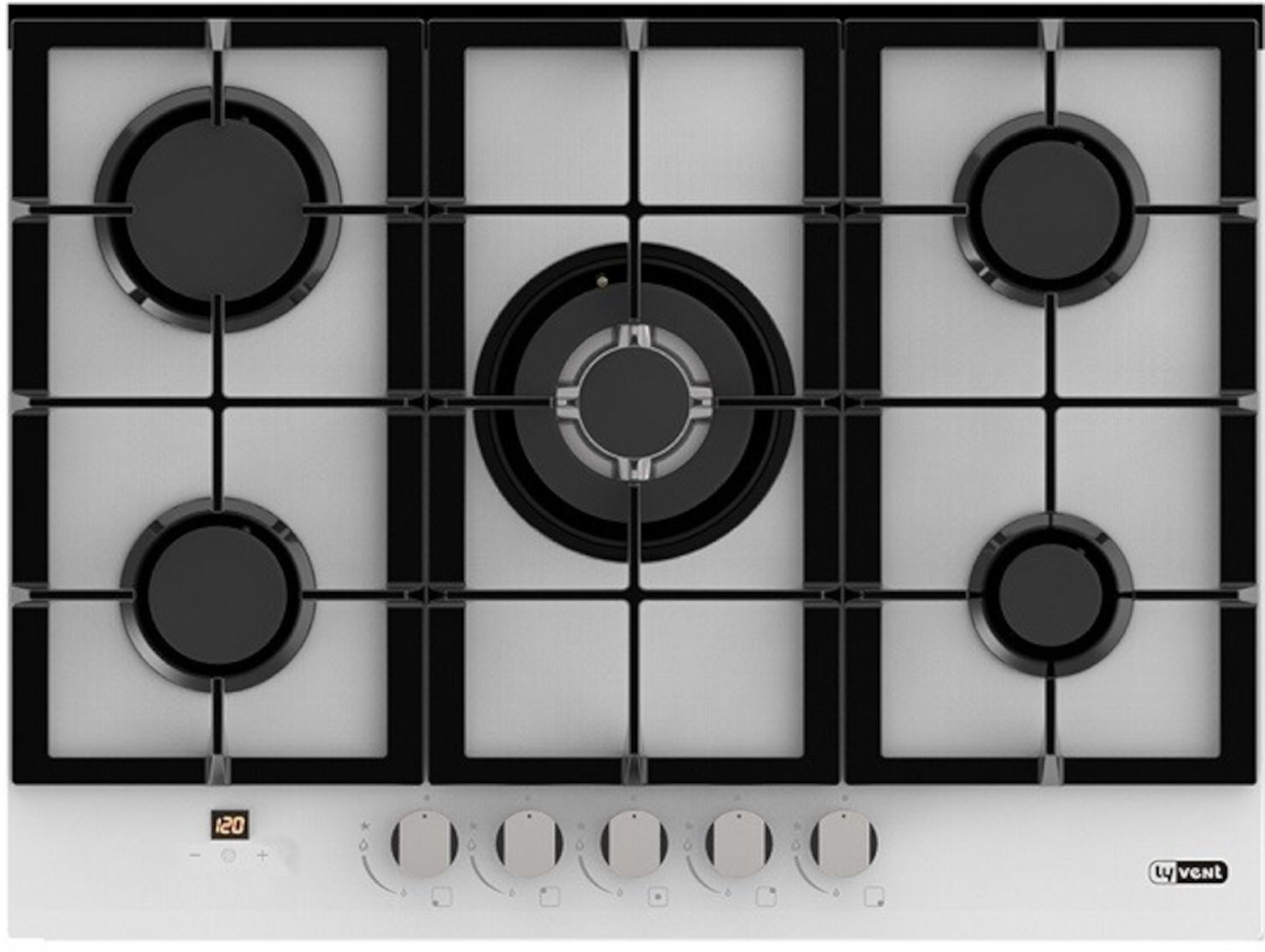 ‫LY VENT - כיריים גז 5 להבות Ly Vent לי-ונט HO-T-676 לבן | סופר-פארם‬