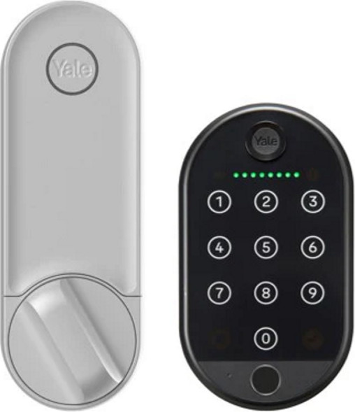 ‫Yale - מנעול חכם Linus L2 + קודן טביעת אצבע + מגשר אינטרנט מובנה ...