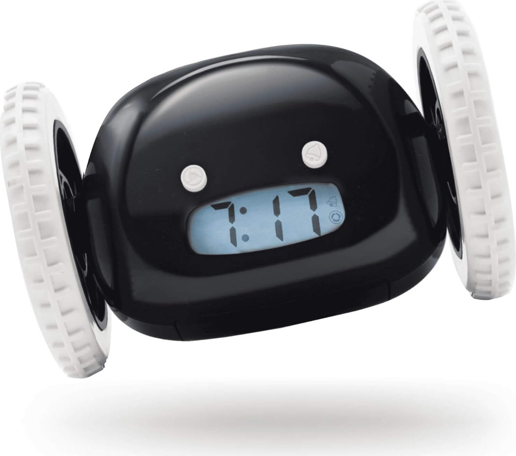 ‫פלד יבוא ושיווק - שעון מעורר בורח על גלגלים | שעון מעורר רובוטי ...