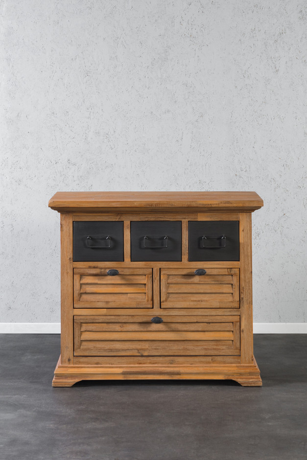 ‫קאנטרי שיק - קומודת מגירות מקולקציית "נורמנדי" מעץ מלא של מותג היוקרה ...