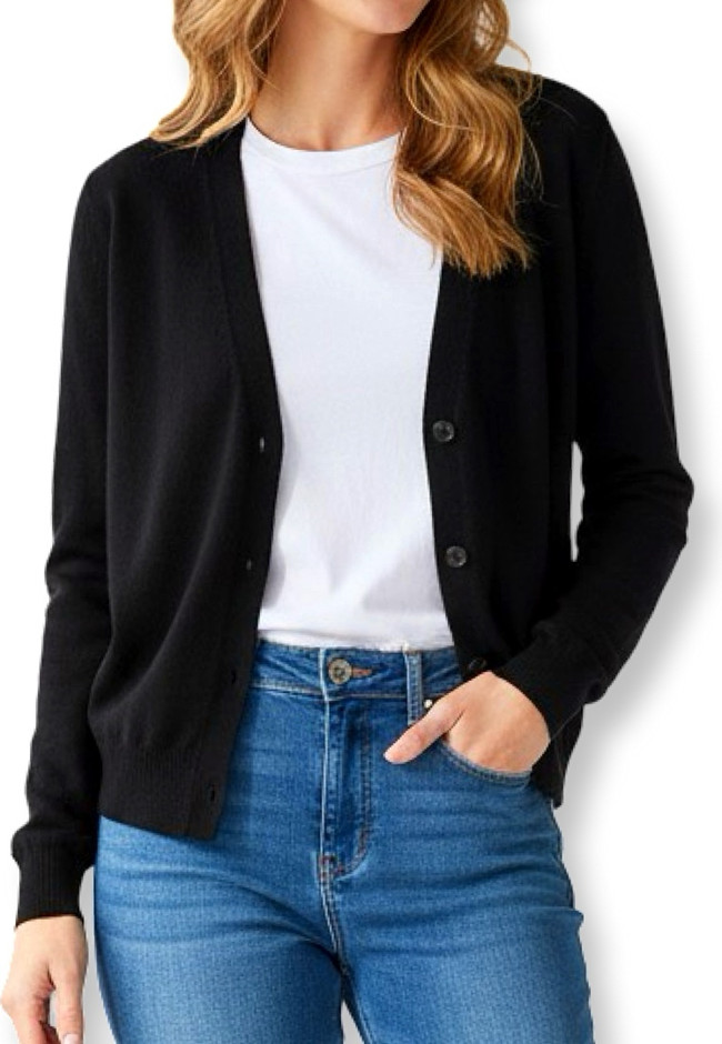 ‫Ronari - קרדיגן דק אופנתי בצבע שחור מארילי | סופר-פארם‬