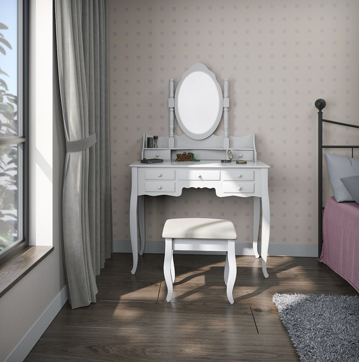 ‫STAR SHOP - שידת איפור טואלט דגם ורוניקה בצבע לבן VERONICA ברוחב 100 ס ...