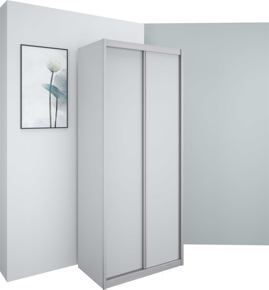 ‫סוכריה Homestyle - ארון הזזה פרימיום צבע אפור פרופיל ניקל 2 דלתות ...