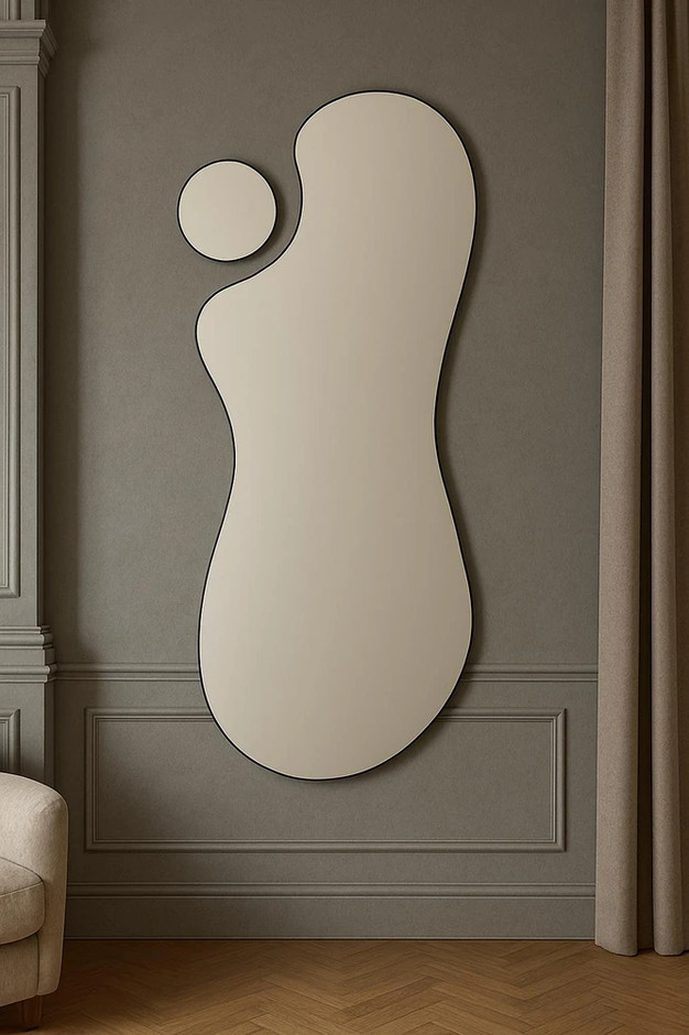 ‫חרסינה - סט מראת גוף LM-595 גדולה ומראה קטנה מרחפות בצורה אמורפית ...