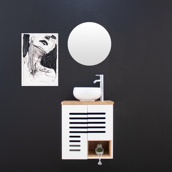 ‫חרסינה - ארון אמבטיה תלוי סלפורד רוחב 55 ס"מ בעומק 33 ס"מ צבע לבן ...