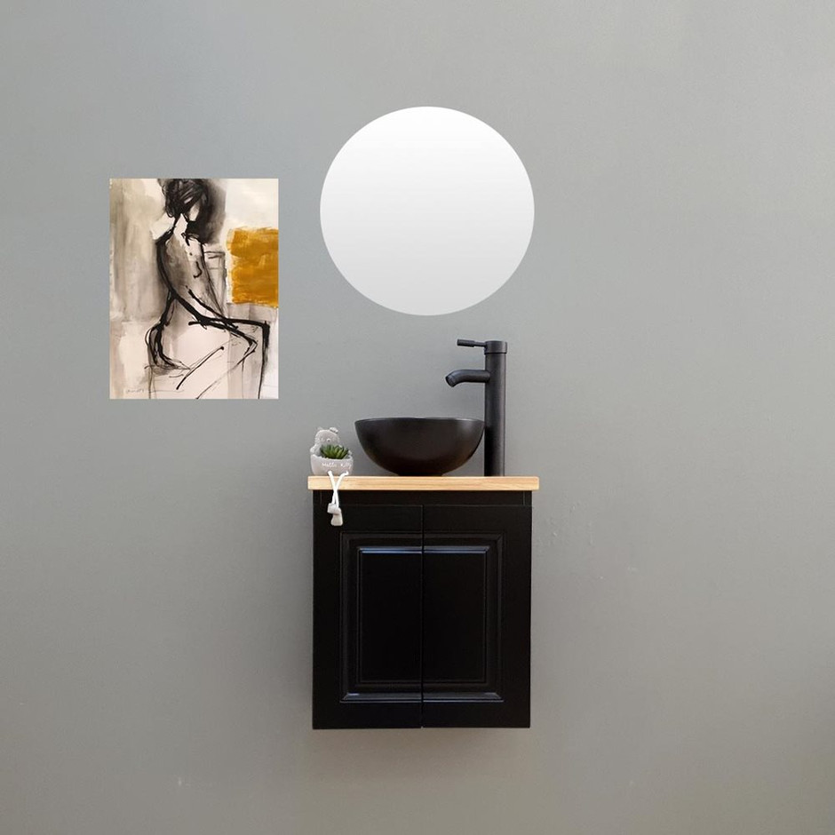 ‫חרסינה - ארון אמבטיה תלוי רומיו רוחב 47 ס"מ בעומק 24 ס"מ צבע שחור מט ...