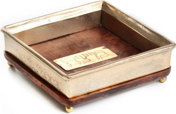 ‫Vedro - מגש מצה GOLDEN ROOT – מתכת זהב על בסיס עץ טבעי | סופר-פארם‬