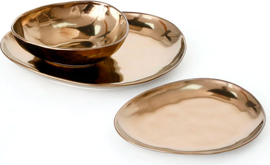 ‫Vedro - סט צלחות GOLD ROSE – פורצלן בגימור זהב רוז | סופר-פארם‬