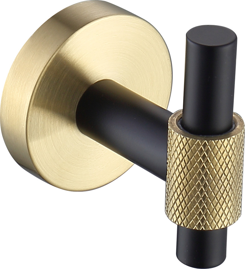 ‫אמבטיקה שופ - מתלה בודד דגם שוהם – שילוב זהב מט ושחור מט | סופר-פארם‬