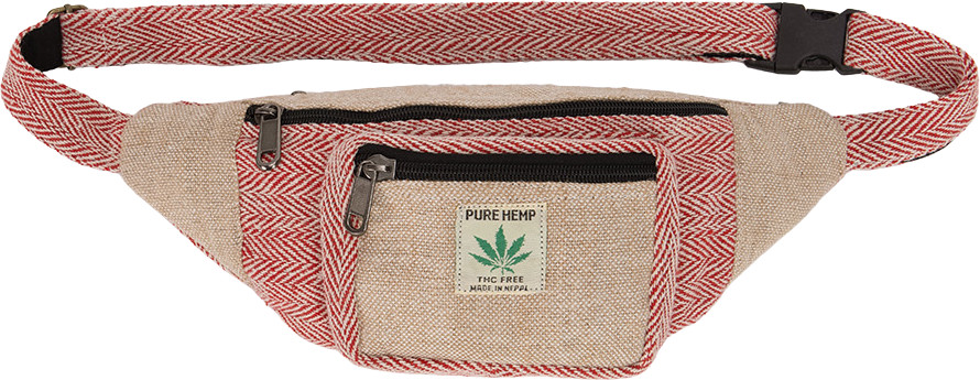 ‫Happy Hempy - פאוץ׳ בעבודת יד בצבע אדום עם טבעי | סופר-פארם‬