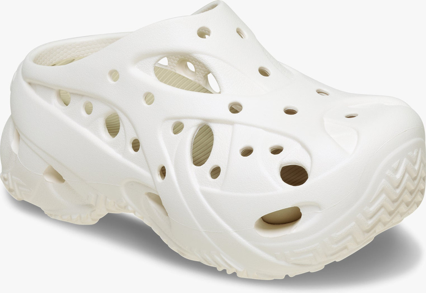 ‫Crocs - Crocs Caged Clog - כפכפי קרוקס פלטפורמה לנשים בצבע לבן גיר ...