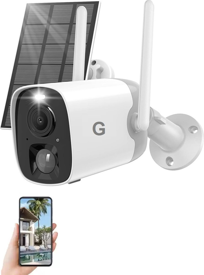 ‫גרנדטק - מצלמת אבטחה אלחוטית סולארית WIFI IP 1080 לתנאי חוץ קשים ללא ...