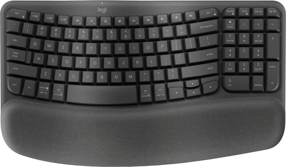 ‫LOGITECH - מקלדת Logitech Wave Keys Wireless Ergonomic Keyboard בצבע ...