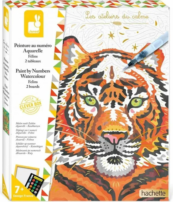 ‫JANOD - צביעה לפי מספרים – צבעי מים נמרים - Janod | סופר-פארם‬