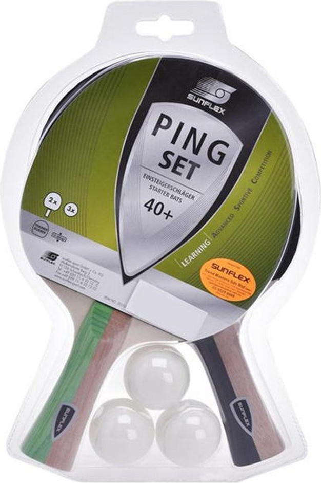 ‫BASH-GAL - סט 2 מחבטים ו- 3 כדורים SUNFLEX PING | סופר-פארם‬