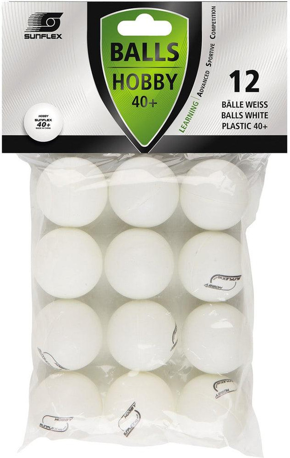 ‫BASH-GAL - מארז 12 כדורי טניס שולחן +40 SUNFLEX HOBBY | סופר-פארם‬