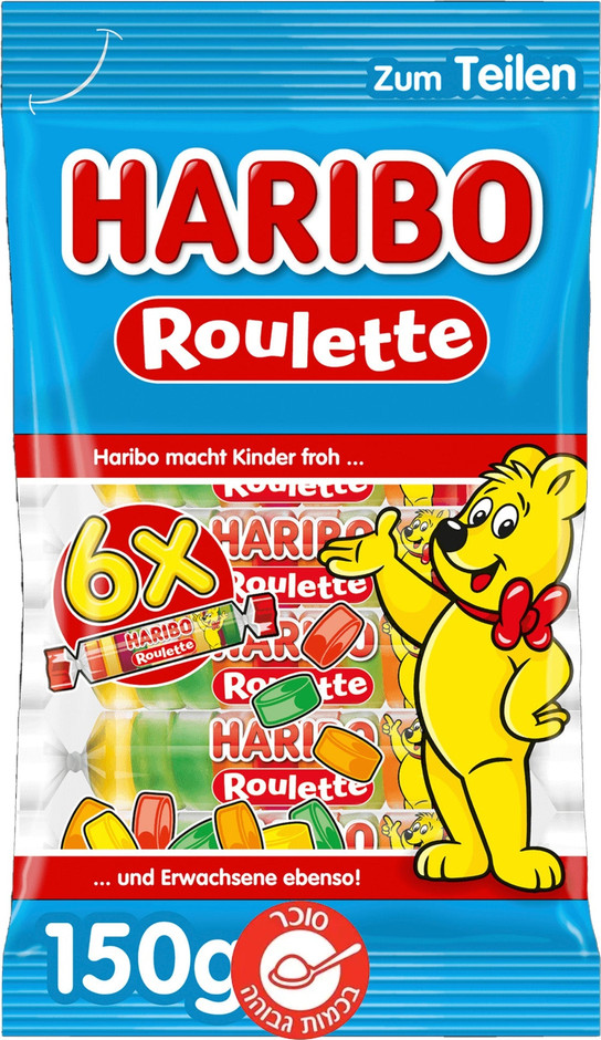 ‫הריבו - Haribo Roulette הריבו רולטה עגולים שישיה | סופר-פארם‬