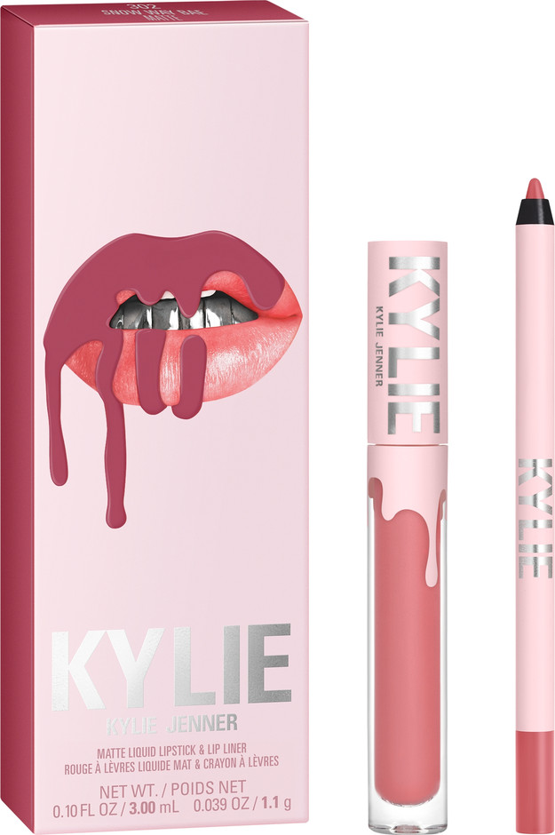 ‫KYLIE BY KYLIE JENNER - קיט עפרון שפתיים + שפתון נוזלי - SNOW WAY BAE ...