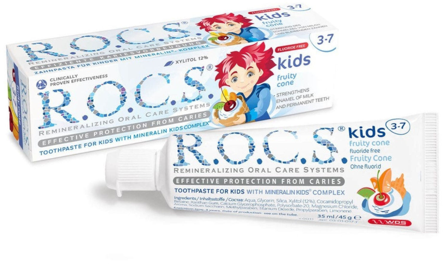 ‫Rocs - משחת שיניים לילדים בטעם גלידה פירות | סופר-פארם‬