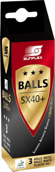 ‫SUNFLEX - 3 כדורי פינג פונג סאנפלקס SUNFLEX NON CELLULOID SX40+ 3 STAR ...