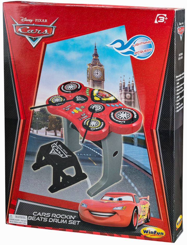 ‫Disney - מערכת תופים אלקטרונית קארס דיסני עם מקלות, מעמד וכיסא - מבית ...