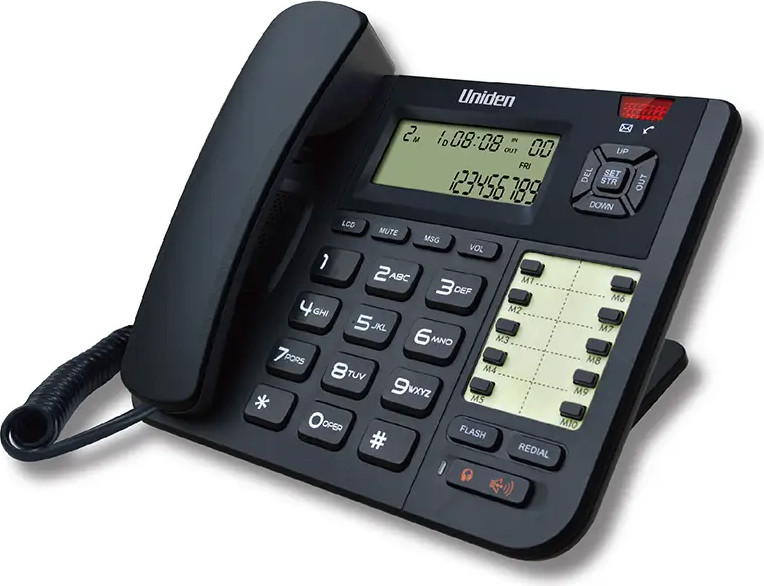 ‫UNIDEN - טלפון שולחני עם צג שיחה מזוהה ודיבורית, מתאים למערכות ראש ...