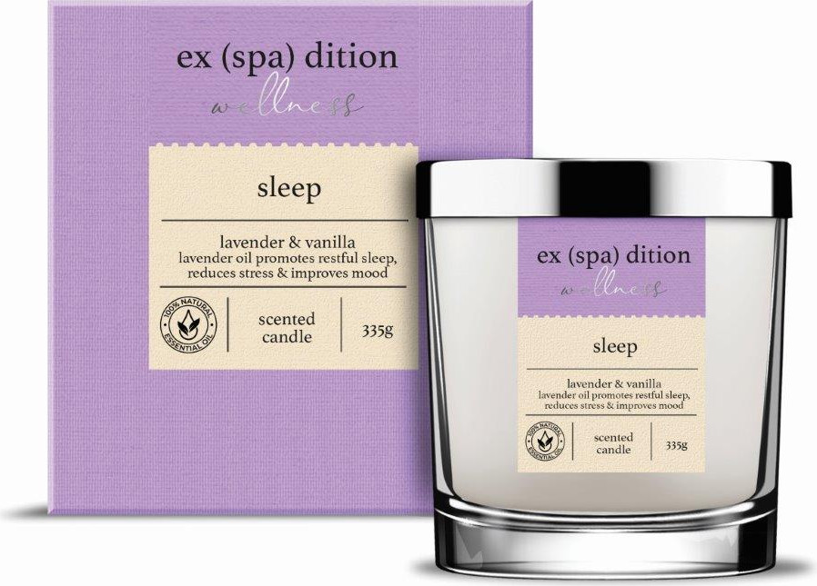 ‫Ex(spa)dition - sleep נר מבושם 335ג"ר תמציות לבנדר ווניל | סופר-פארם‬