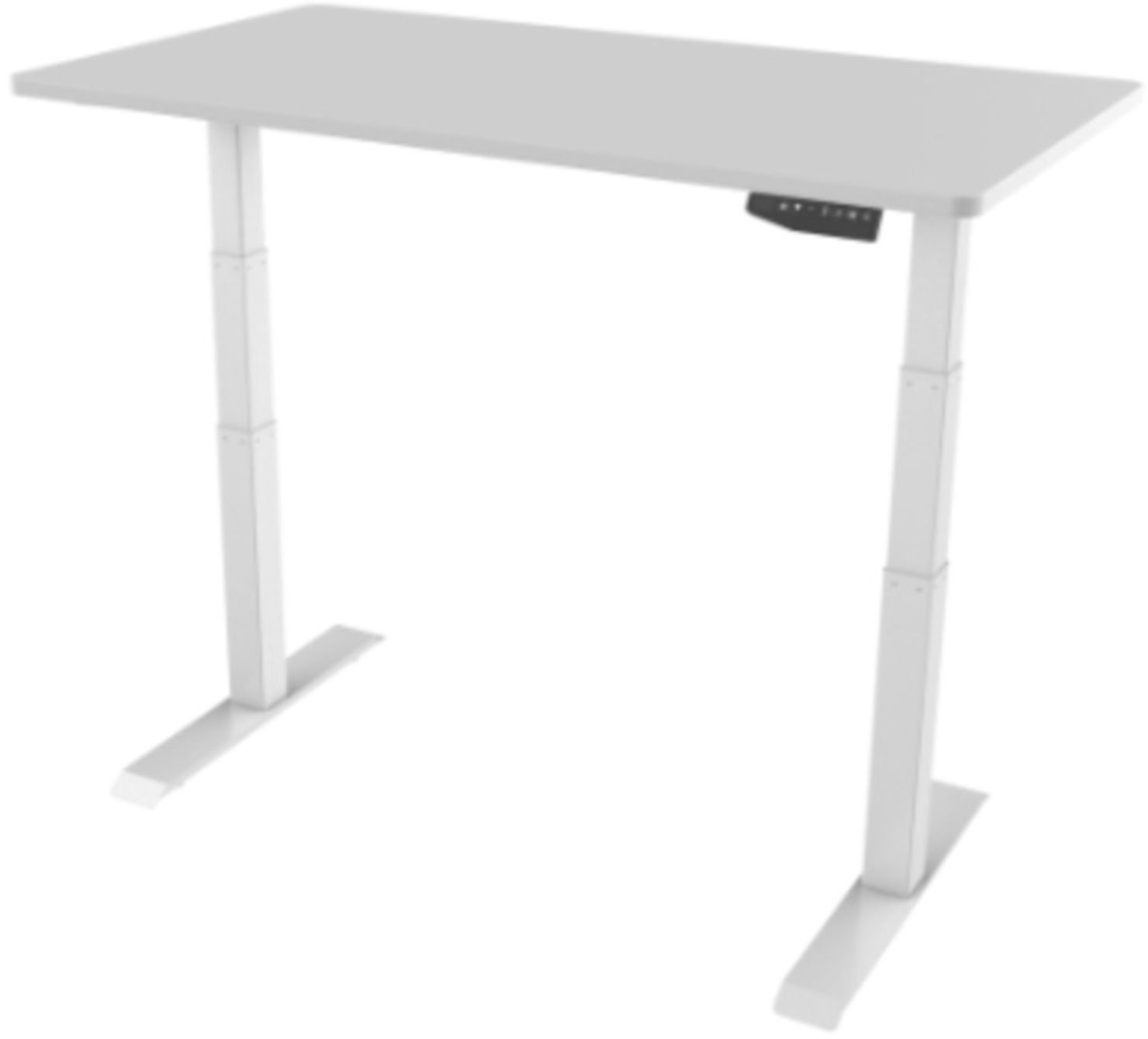 ‫קיסר - שולחן מתכוננן עמידה/ישיבה דו מנועי מידה 140 ס"מ רגל לבן פלטה ...