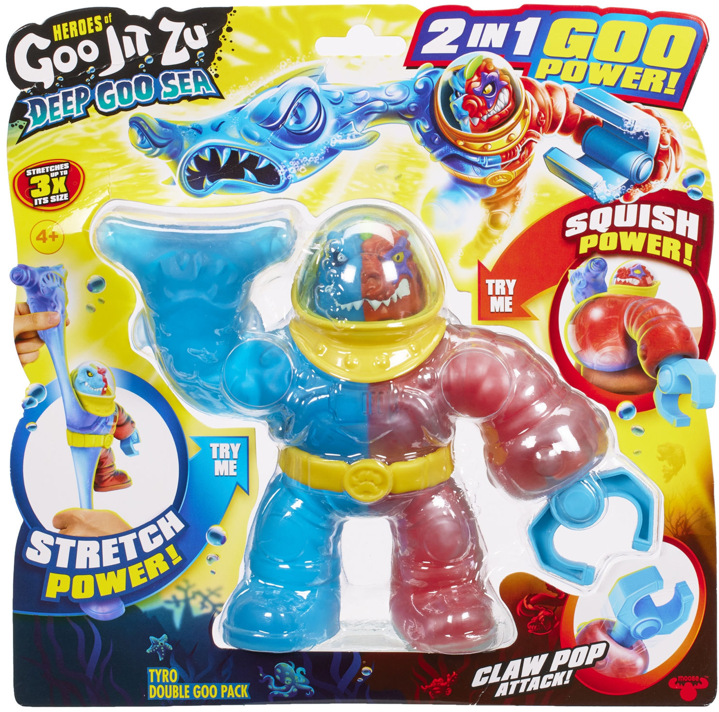 ‫Goo Jit Zu - גו ג'יט זו - בובה נמתחת מפלצות ים - סטרץ' Deep Goo Sea ...