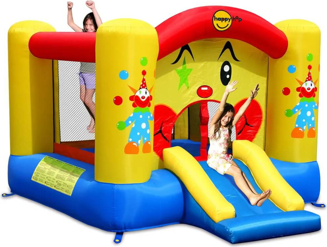 ‫Happy Hop - טירה מתנפחת Happy Hop הפי-הופ Clown Slide and Hoop Bouncer ...