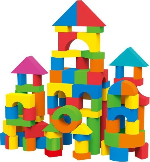 ‫צעצועי אליקה - דלי עם 72 קוביות ספוג סול לבנייה – עולם של יצירה ובנייה ...