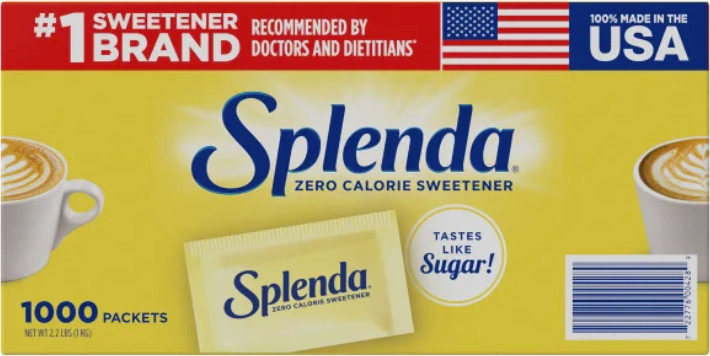 ‫Splenda - ממתיק ספלנדה – ללא קלוריות, שקיות אישיות, חפיסה של 1,000 ...
