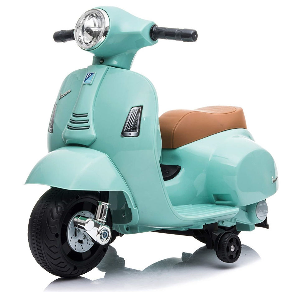 ‫I AM Toys - בימבה אופנוע ממונעת 6V וספה VESPA עם גלגלי עזר, מונע ...