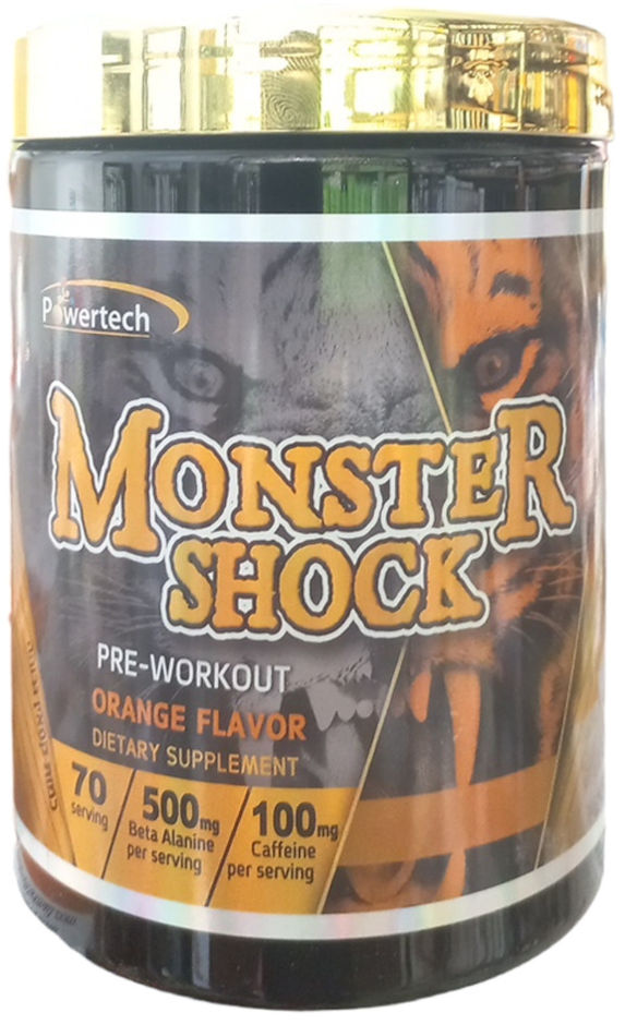 ‫Powertech - Monster Shock Pre-Workout מונסטר שוק פרי-וורקאאוט בטעם ...
